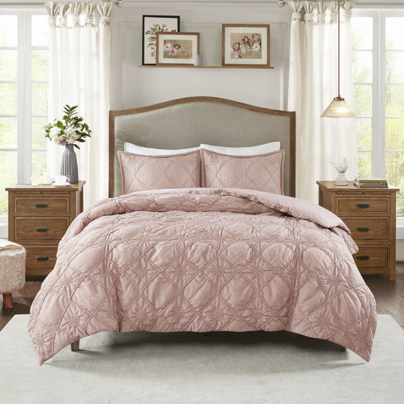 House Of Hampton Bernadette Ruched Rosette Comforter Set And Reviews